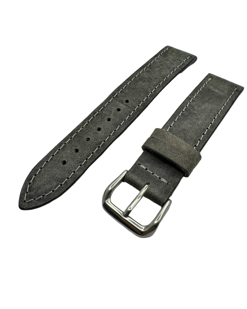 Elephant Gray Pull-Up Leather Watch Band - 20mm | Seals Watch Company