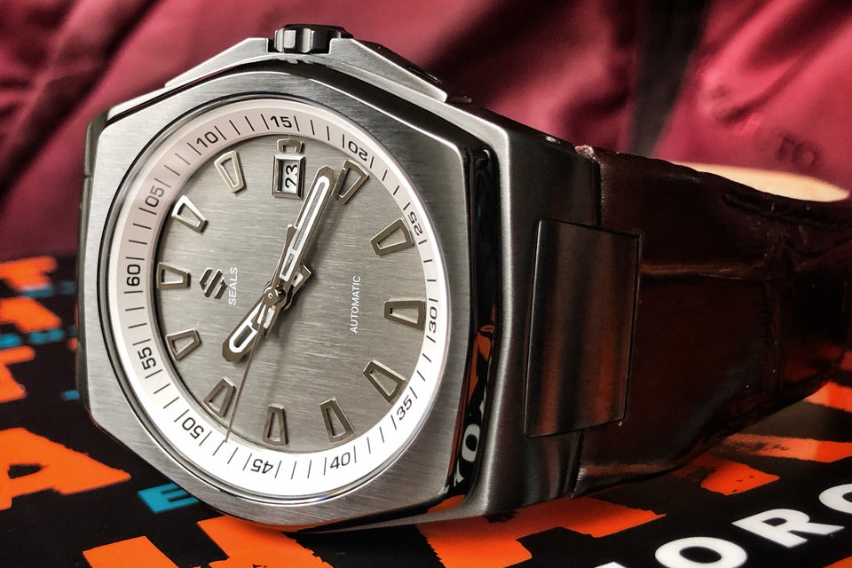 Model A Automatic Wrist Watch - Gunmetal Case With Gray & Silver Dial