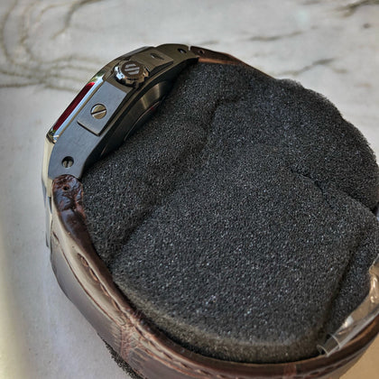 Model A Automatic Wrist Watch - Gunmetal Case With White & Silver Dial